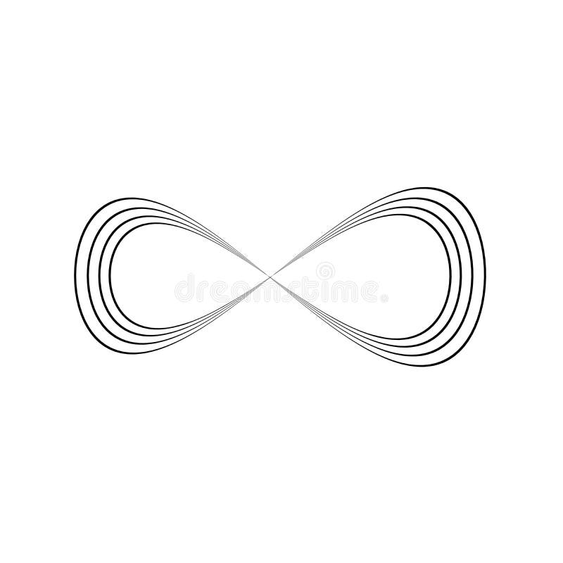 Infinity Symbol of Multiple Thin Black Lines. Concept of Infinite ...