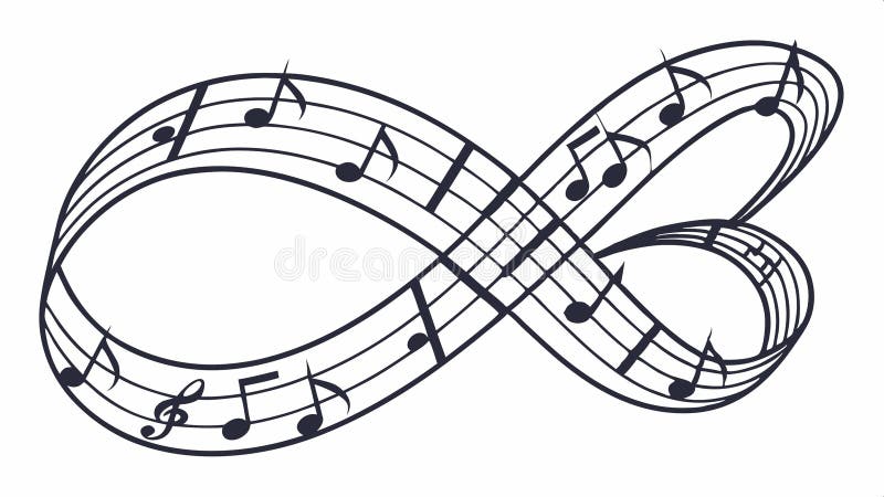 Infinity Symbol with Music Notes, Eternal Melody and Music Vector ...