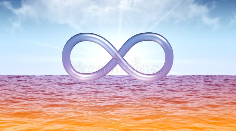 Infinity Symbol on the Ocean Horizon Stock Illustration - Illustration ...