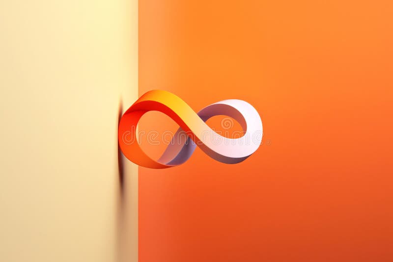 Infinity Symbol on Orange Background. Loop Sign. Endless Loop Sign ...