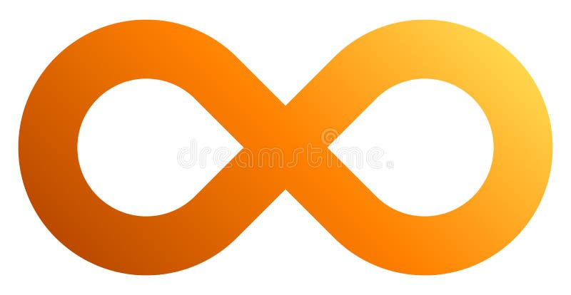 Infinity Symbol Orange - Gradient Standard - Isolated - Vector Stock ...