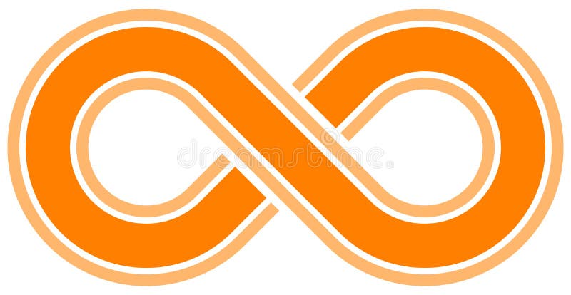 Infinity Symbol Orange - Outlined with Discontinuation - Isolate Stock ...