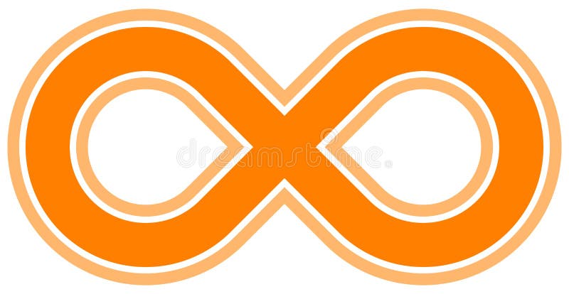 Infinity Symbol Orange - Outlined - Isolated - Vector Stock Vector ...