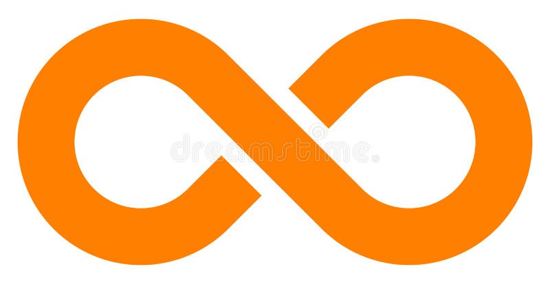 Infinity Symbol Orange - Simple with Discontinuation - Isolated Stock ...