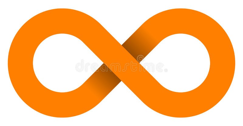 Infinity Symbol Orange - Simple with Shadow - Isolated - Vector Stock ...
