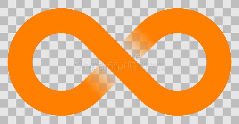 Infinity Symbol Orange - Simple with Transparency Eps 10 - Isolated ...