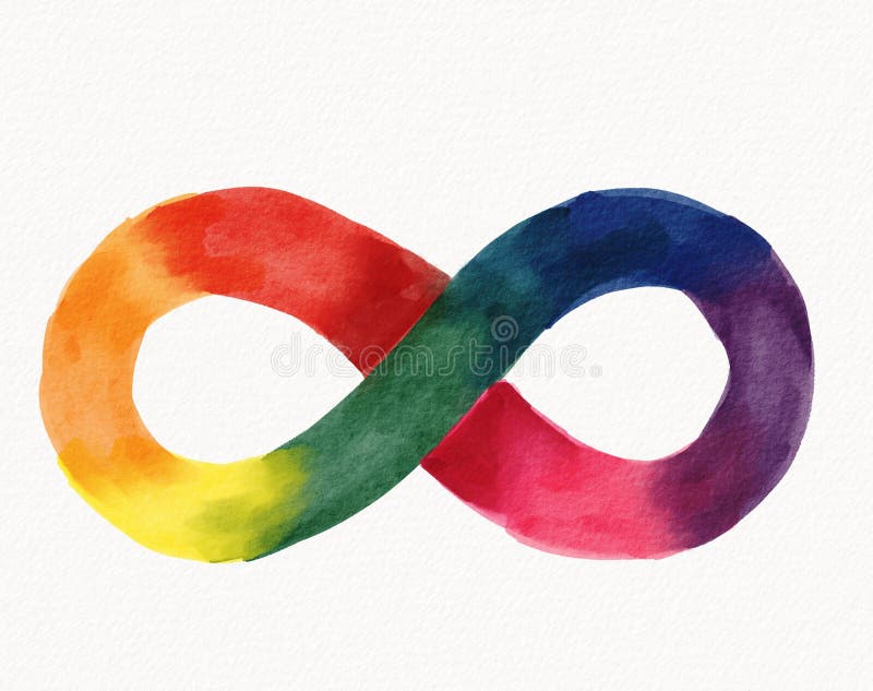 Infinity Symbol Painted in Rainbow Watercolor, Expressing Boundless ...