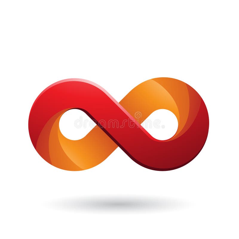 Infinity Symbol with Red and Orange Color Tints Vector Illustration ...