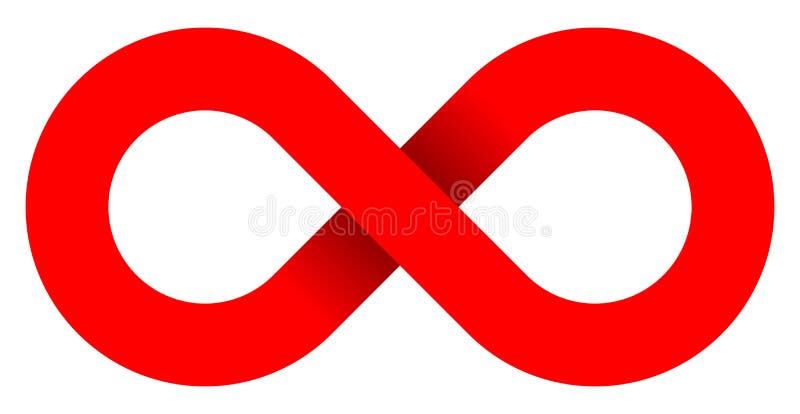Infinity Symbol Red - Simple with Shadow - Isolated - Vector Stock ...