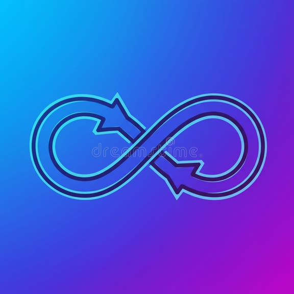 An Infinity Symbol Rendered with Arrows, Signifying Continuous Movement ...
