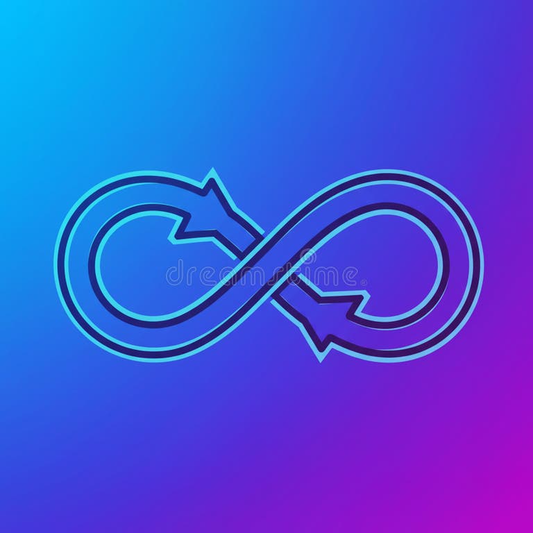 An Infinity Symbol Rendered with Arrows, Signifying Continuous Movement ...