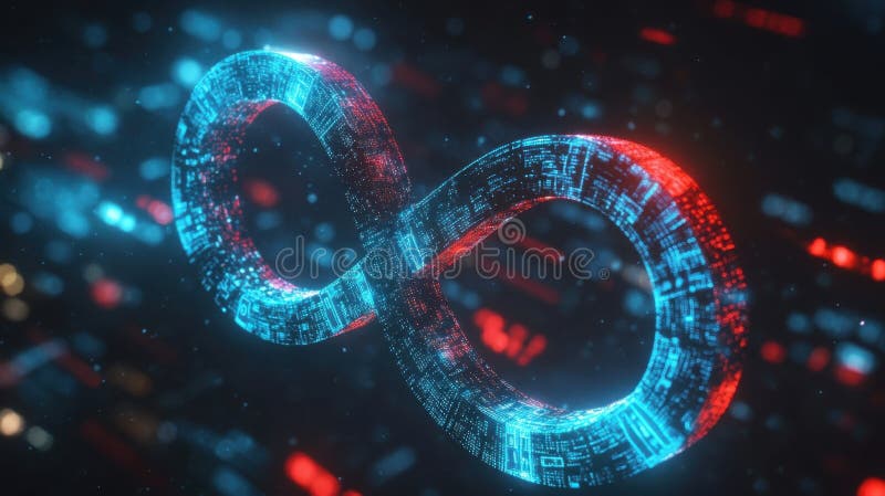 Infinity Symbol Representing Perpetual Cybernetics and Futuristic Data ...