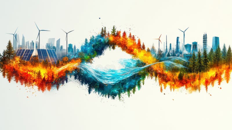 Infinity Symbol Representing Sustainable Energy through Diverse ...