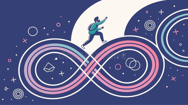 Infinity Symbol with Running Path, Endless Journey, Continuous Motion ...