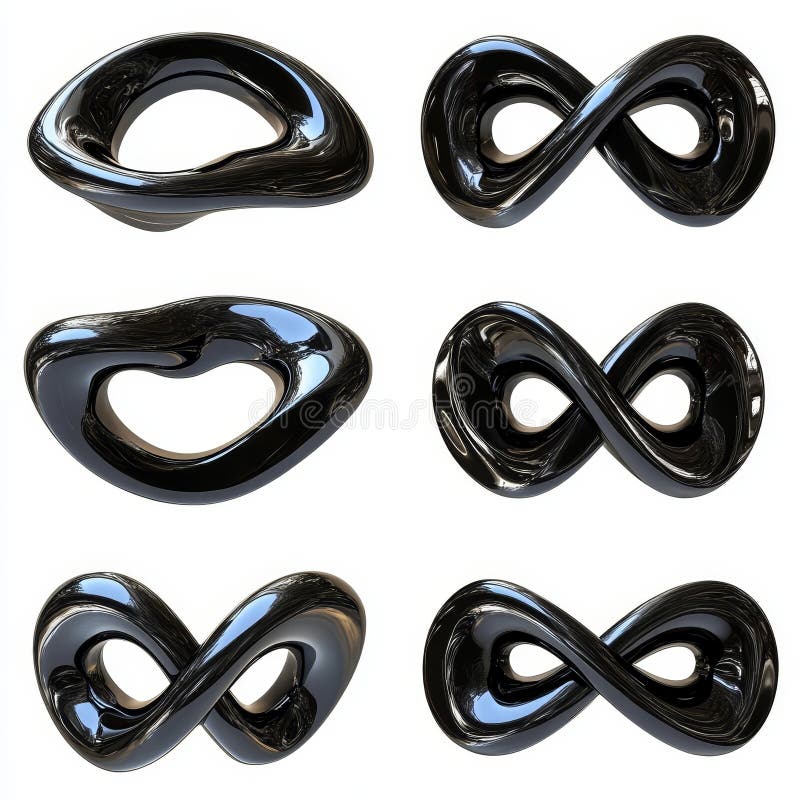 Infinity Symbol. Set of Black Metallic Elements. Vector Illustration ...