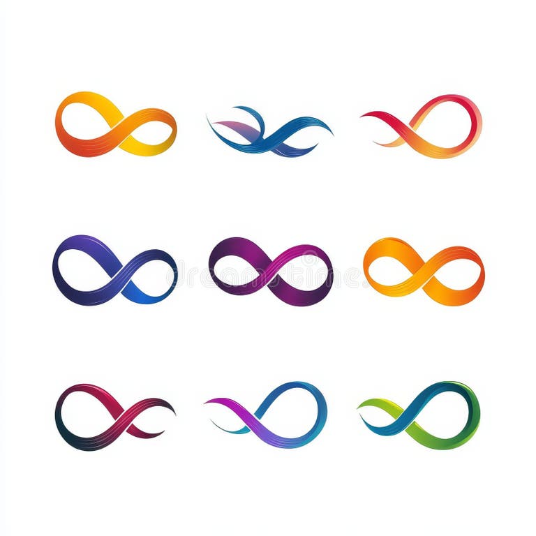 Infinity Symbol Set. Vector Illustration. Colorful Design Elements ...