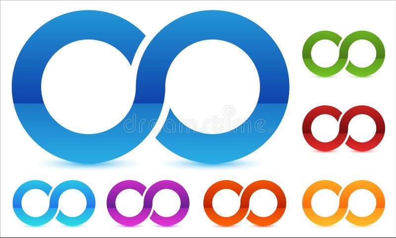 Infinity Symbol in Several Color. Icon for Continuity, Loop, End Stock ...