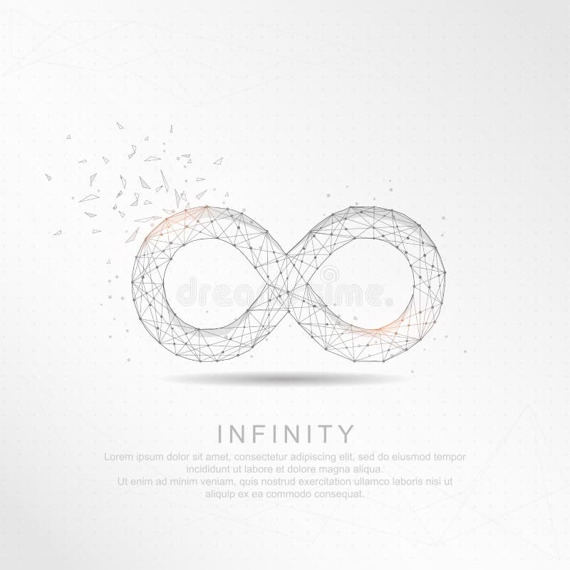 Infinity Symbol Shape Point, Mesh Line and Composition Digitally Drawn ...