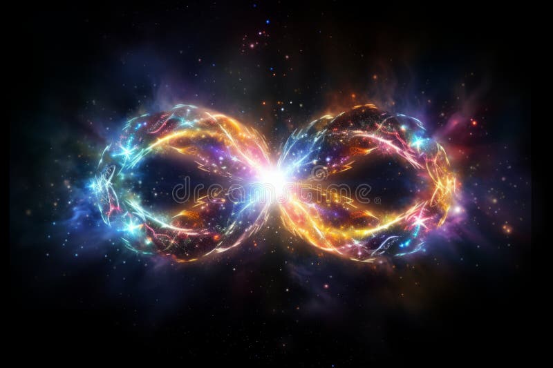 The Infinity Symbol is Shown in a Dark Background Stock Illustration ...