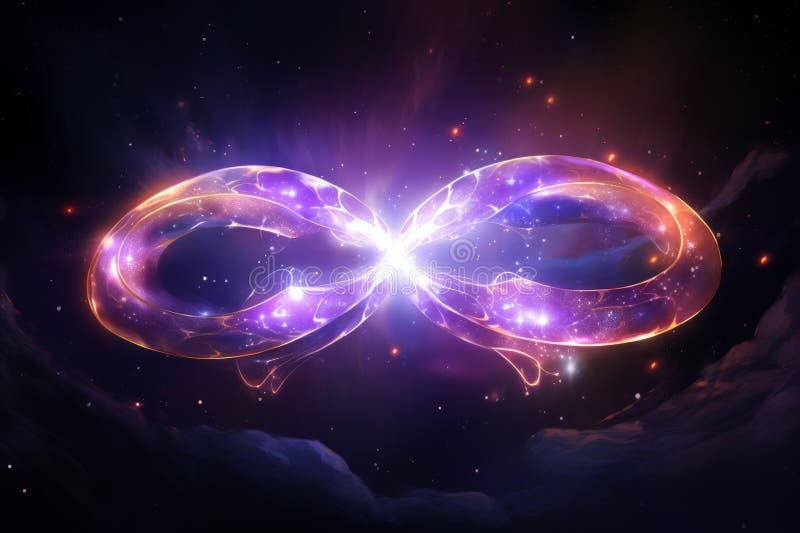 The Infinity Symbol is Shown in a Dark Background Stock Illustration ...