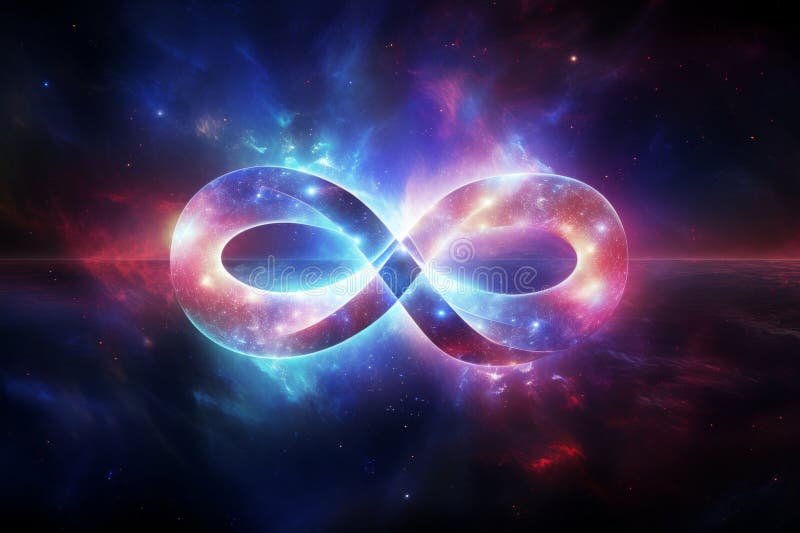 The Infinity Symbol is Shown on a Dark Background Stock Illustration ...