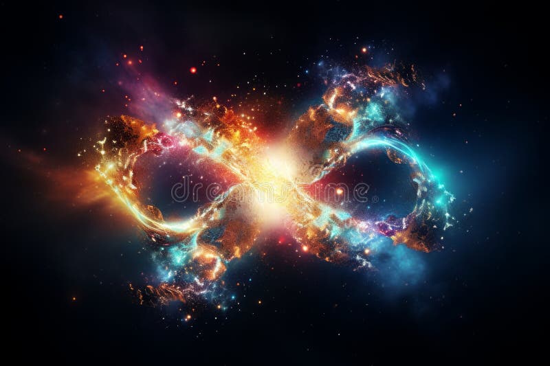 The Infinity Symbol is Shown on a Dark Background Stock Illustration ...