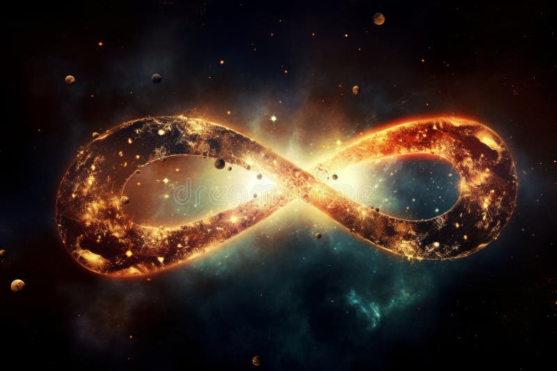 The Infinity Symbol is Shown in Space Stock Illustration - Illustration ...