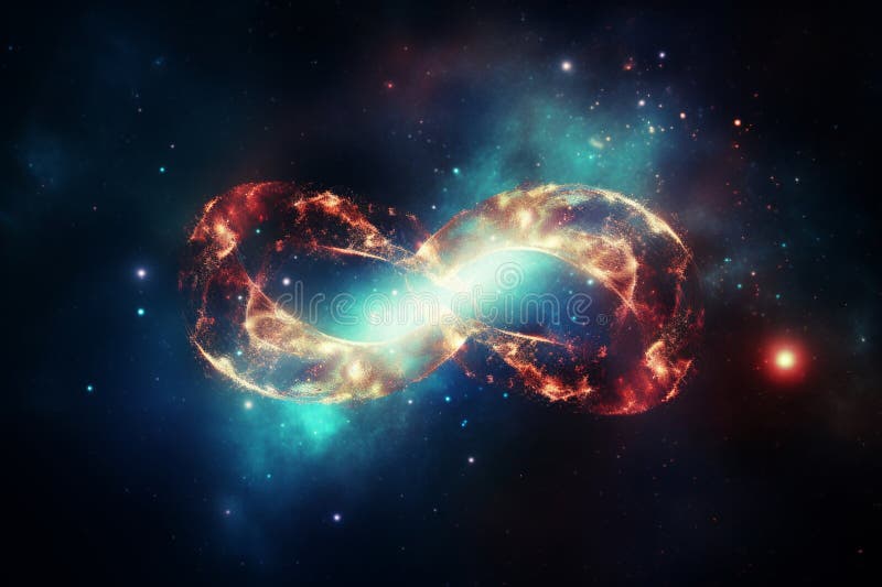 The Infinity Symbol is Shown in Space Stock Illustration - Illustration ...
