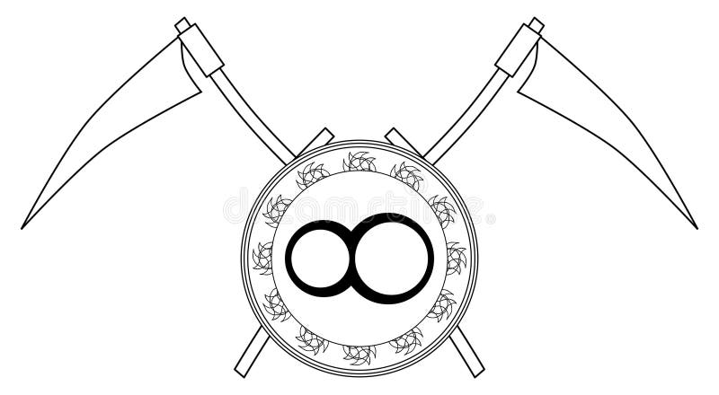 Infinity Symbol with Sickles, Black and White, Fantasy, Isolated. Stock ...