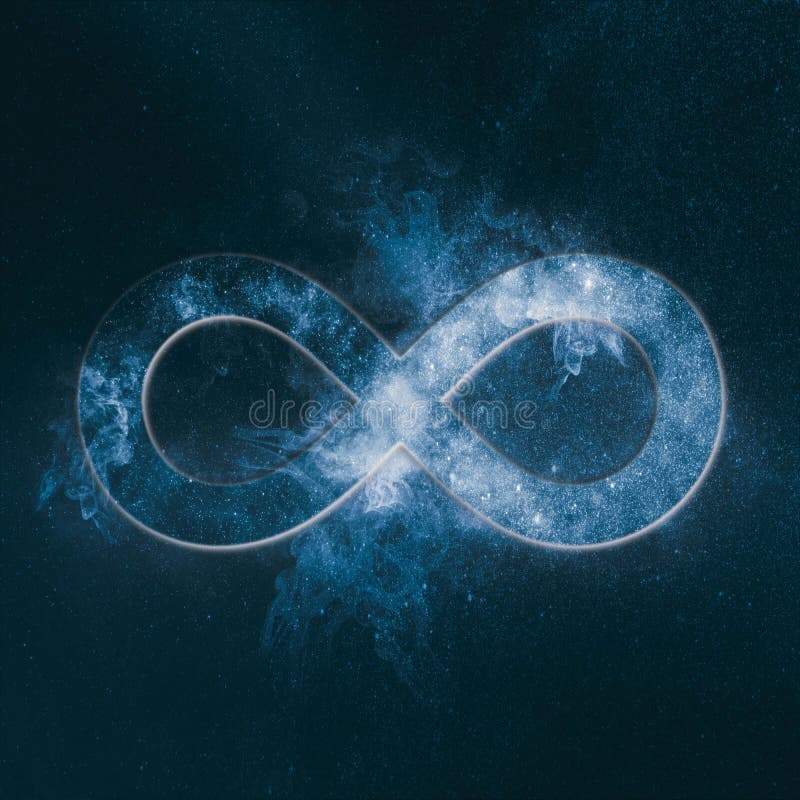 Infinity Symbol or Sign. Abstract Night Sky Background Stock Image ...