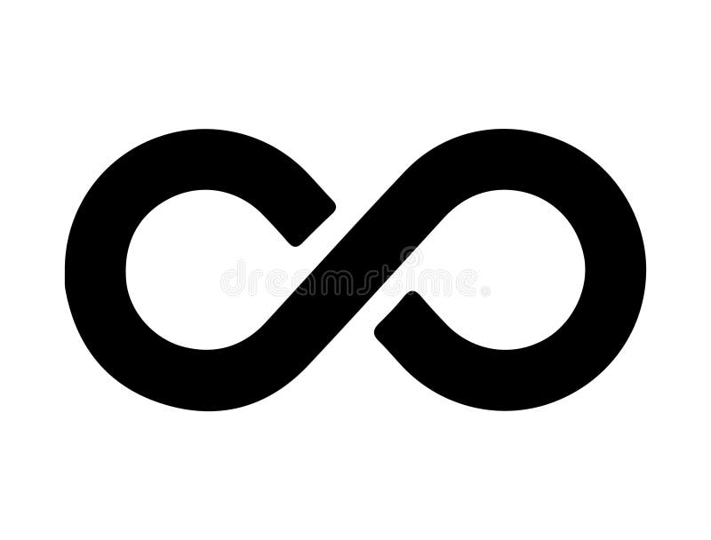 Infinity Symbol Silhouette on White Background Stock Vector ...