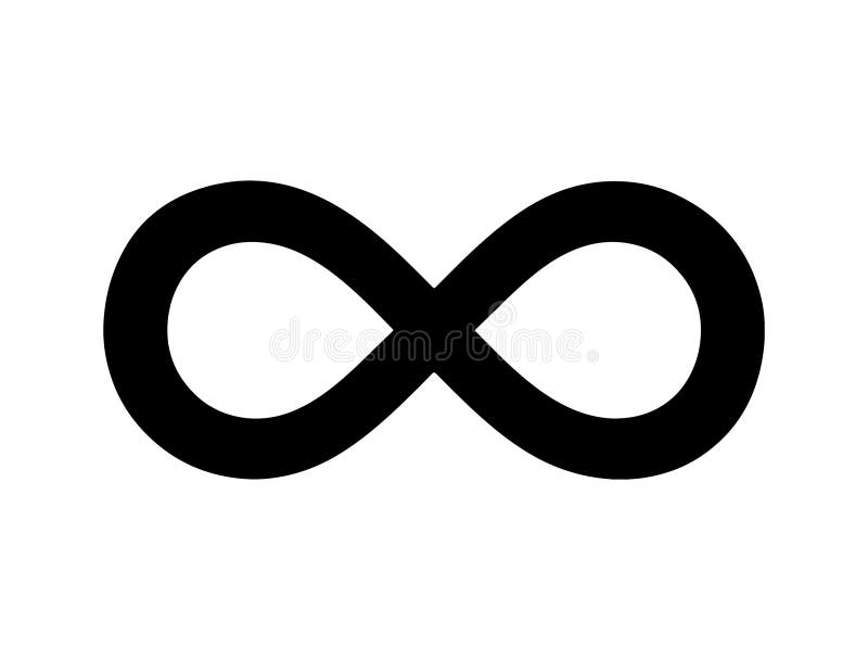 Infinity Symbol Silhouette on White Background Stock Vector ...