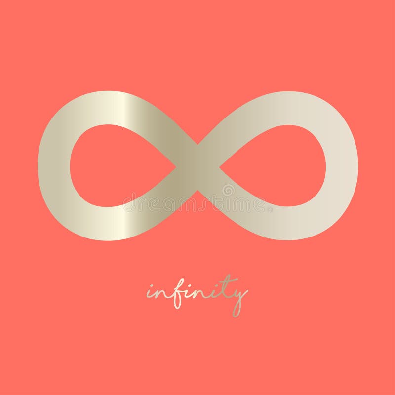 Infinity Symbol Silver on a Coral Color Background Stock Vector ...