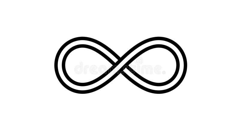 Infinity Symbol Simple Black Outline on White Background Stock ...