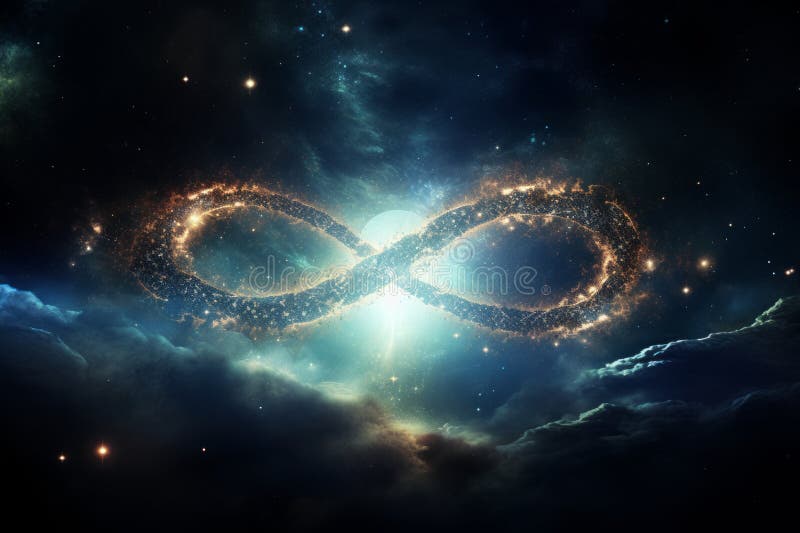 An Infinity Symbol in the Sky with Stars Stock Illustration ...