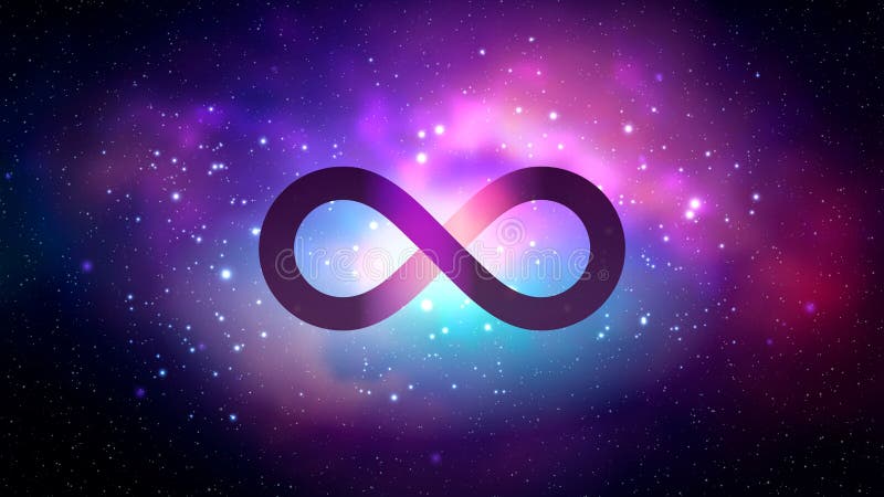 Infinity Symbol on Space Background. Mystical Vector Illustration Stock ...