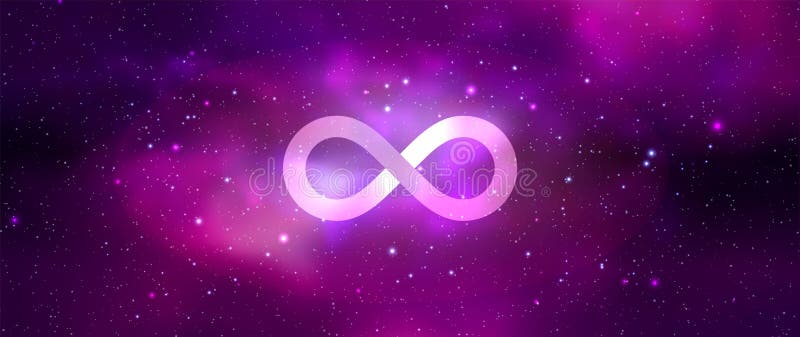 Infinity Symbol on Space Background. Mystical Vector Illustration Stock ...