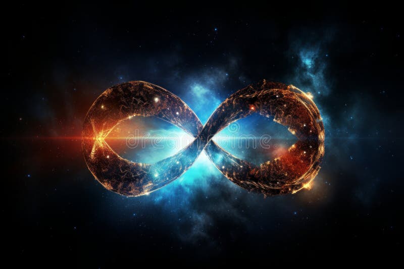 An Infinity Symbol in Space with Stars Stock Illustration ...