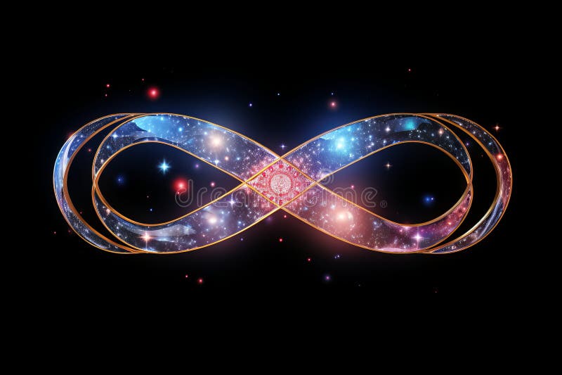 An Infinity Symbol with Stars in the Background Stock Illustration ...