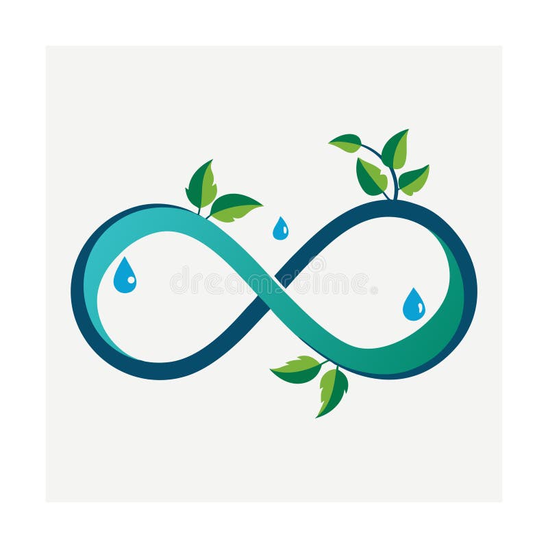 Infinity Symbol with Vine and Water Loop Design Stock Vector ...