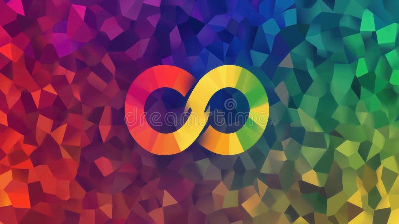 Vibrant Infinity Symbol on Colorful Geometric Background Stock Photo ...