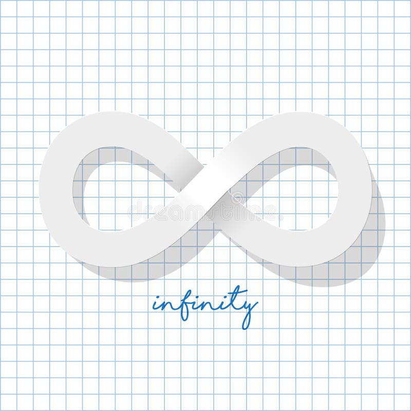 Infinity Symbol White on a Checkered Paper Background. Stock Vector ...