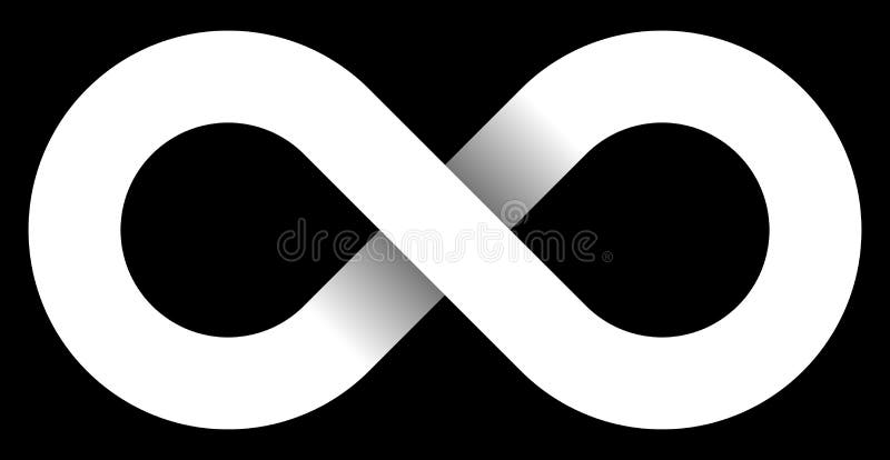 Infinity Symbol White - Simple with Shadow - Isolated - Vector Stock ...