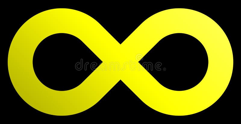 Infinity Symbol Yellow - Gradient Standard - Isolated - Vector Stock ...