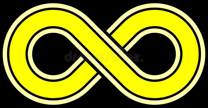 Infinity Symbol Yellow - Outlined with Discontinuation - Isolate Stock ...