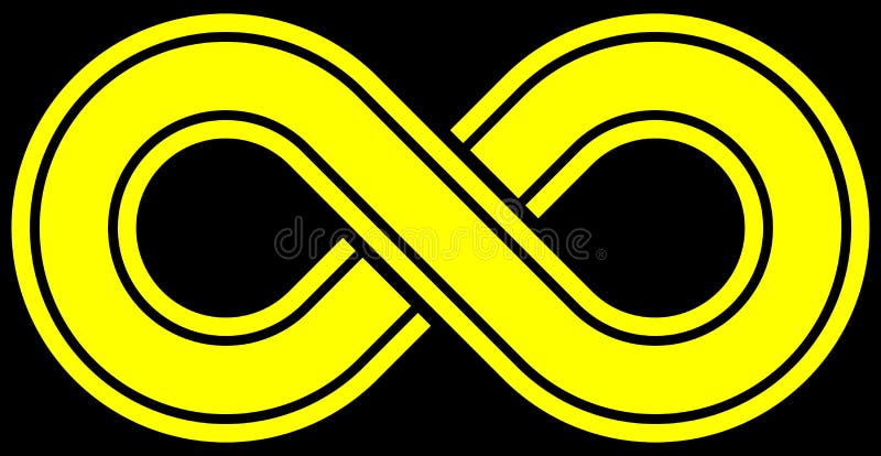 Infinity Symbol Yellow - Outlined with Discontinuation - Isolate Stock ...