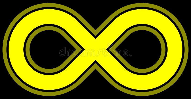 Infinity Symbol Yellow - Outlined - Isolated - Vector Stock Vector ...