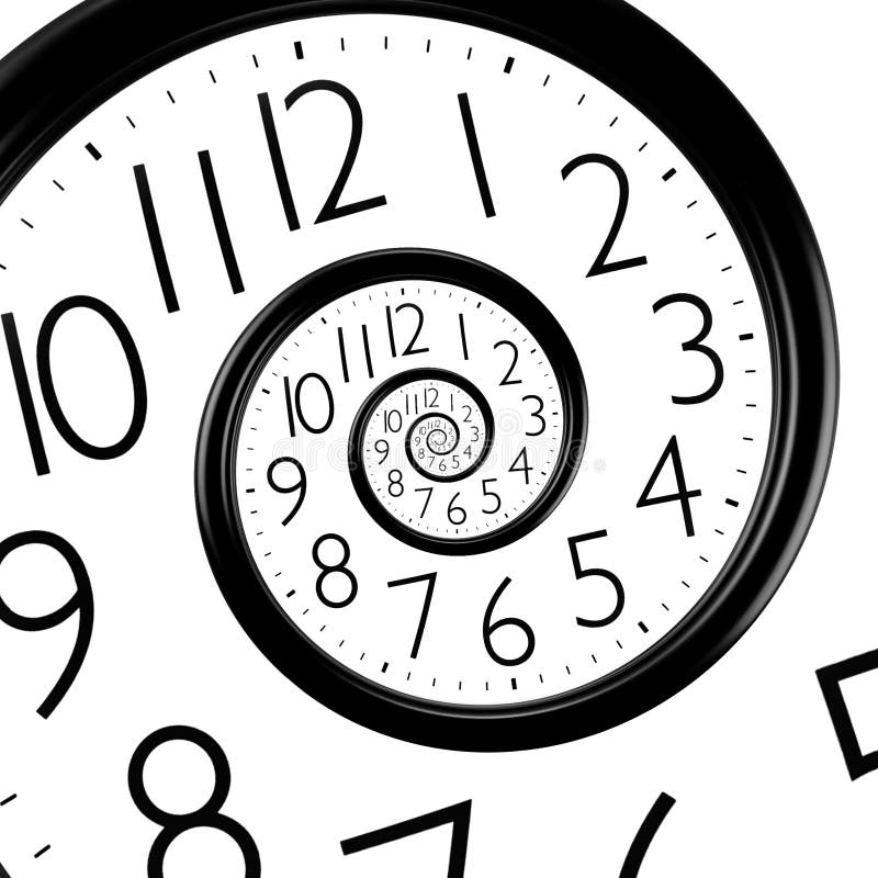 Infinity time spiral clock stock illustration. Illustration of ...
