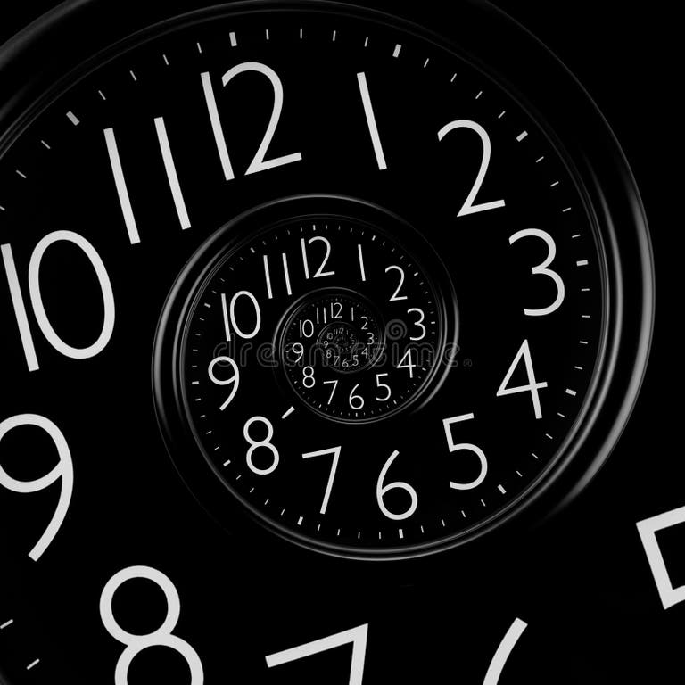 Infinity time spiral clock stock illustration. Illustration of infinity ...