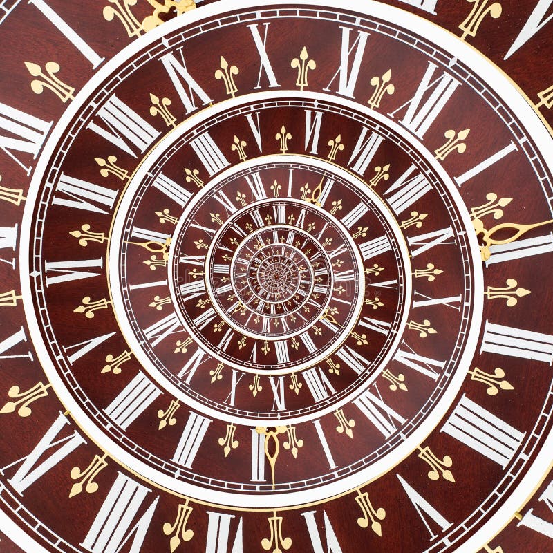 Spiral Roman Numeral Clock Time-Line Stock Vector - Illustration of ...